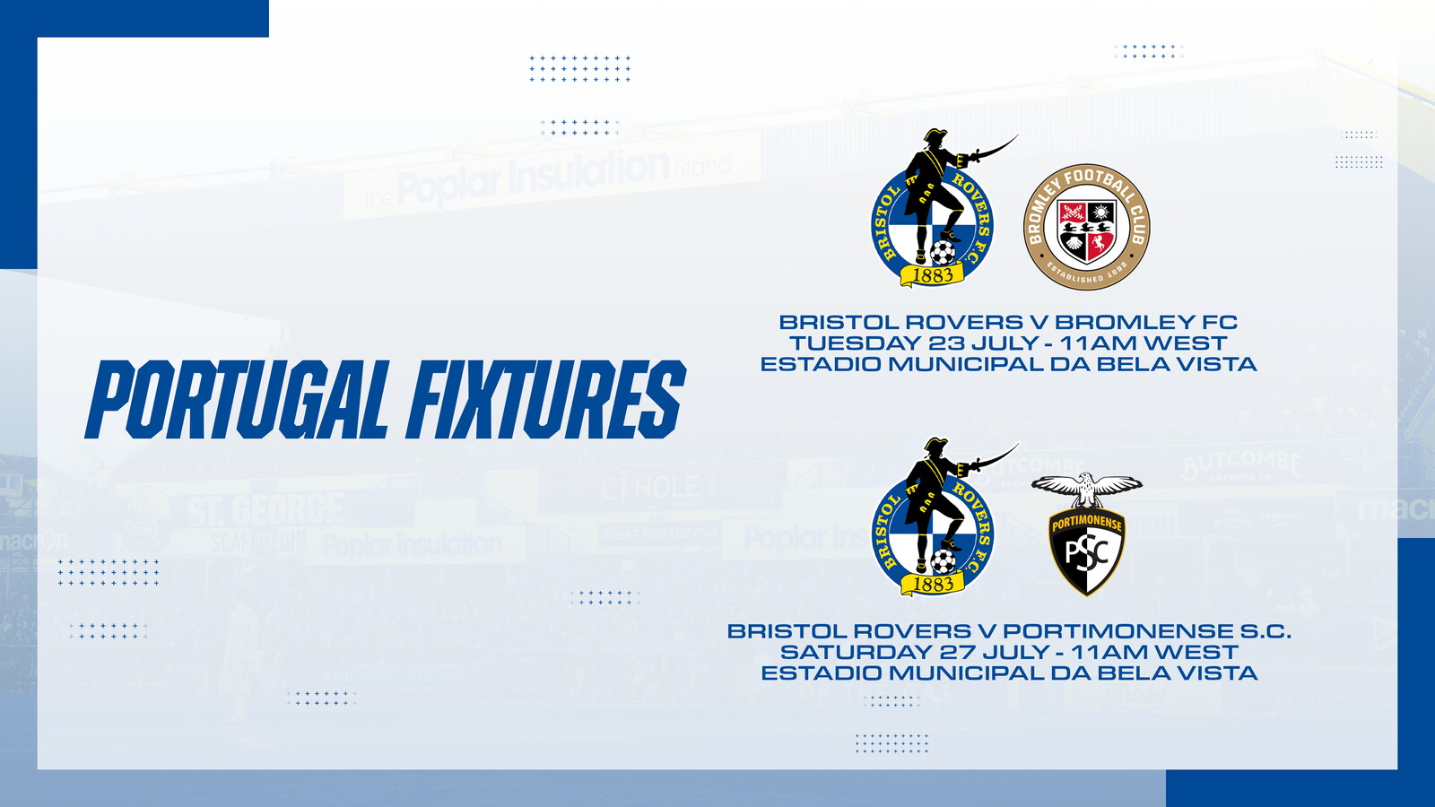 Opponents confirmed for Portugal pre-season trip | Bristol Rovers FC