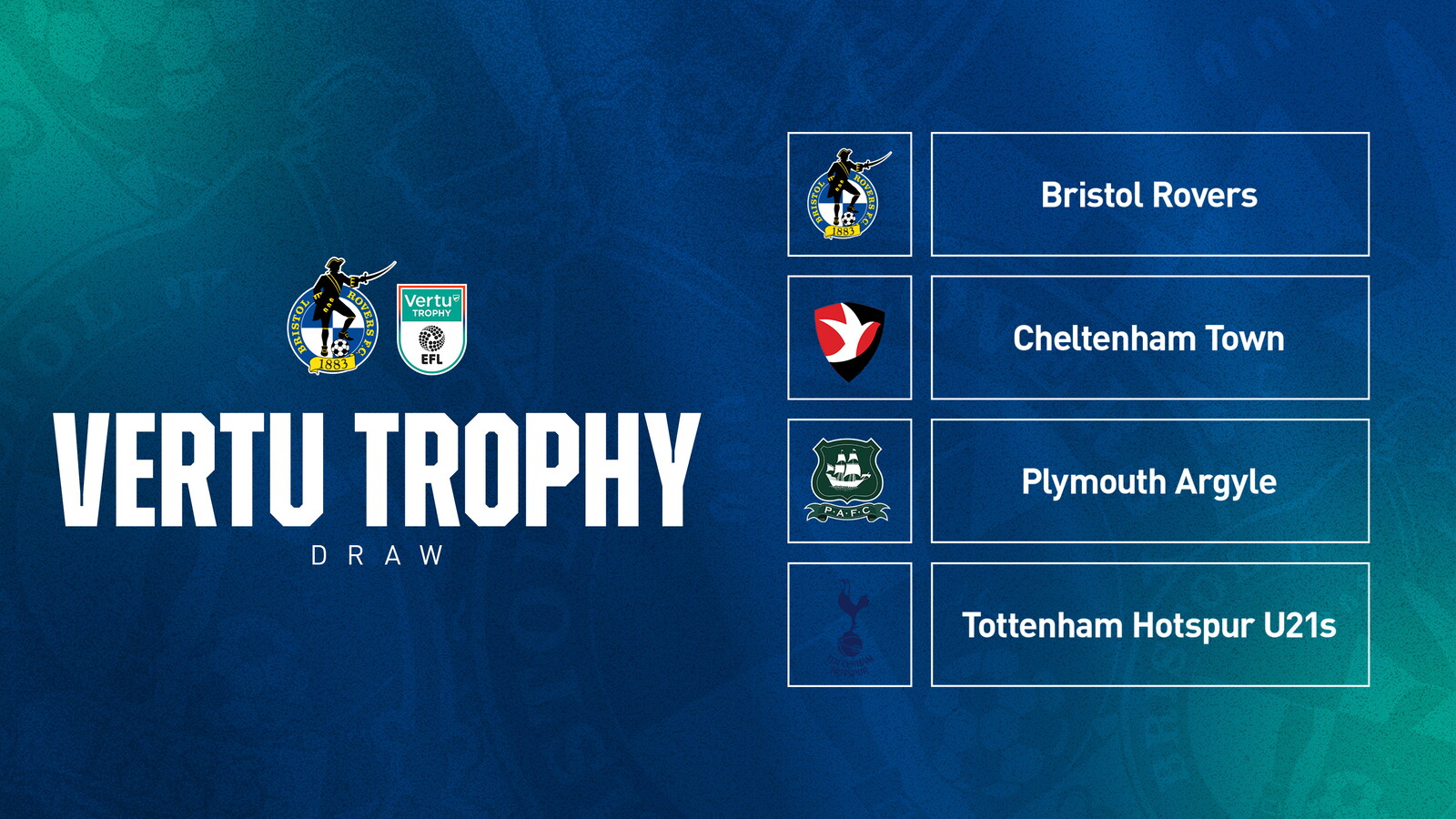 2025/26 Vertu Trophy group opponents confirmed | Bristol Rovers FC