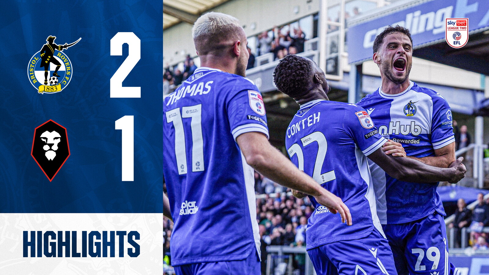 Extended Highlights | Bristol Rovers 2-1 Salford City | Bristol Rovers FC