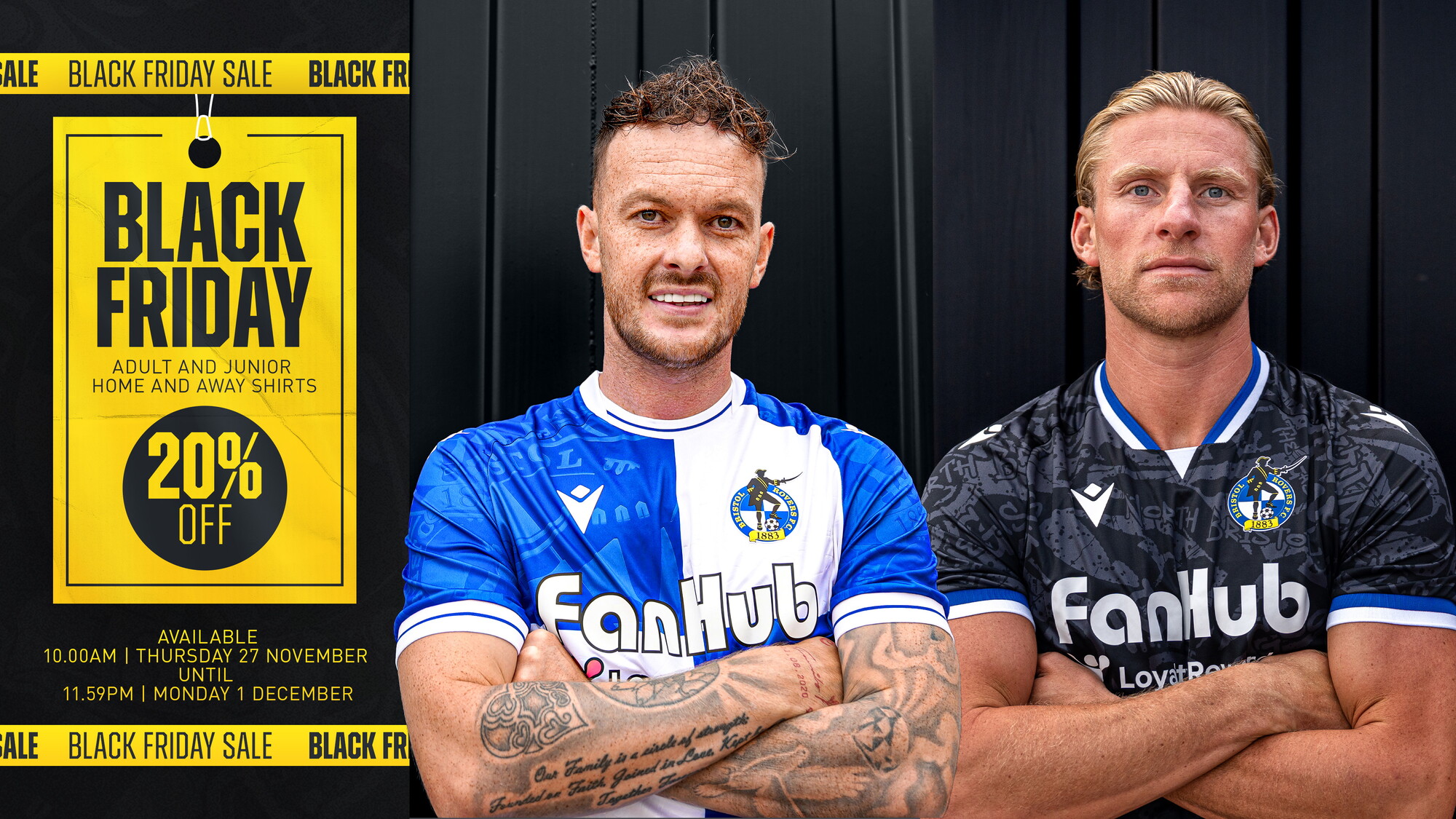 20% off Home & Away shirts this Black Friday! | Bristol Rovers FC