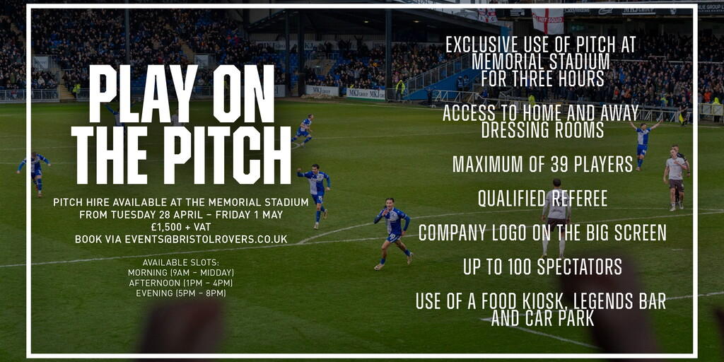 Play on the pitch at the Memorial Stadium! | Bristol Rovers FC